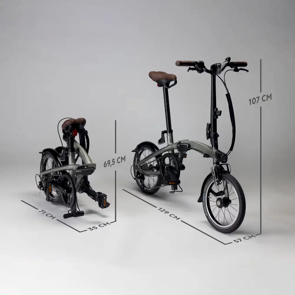 2025 B’TWIN Ultra-Compact Folding Bike Fold Light 1 Second Aluminium ...