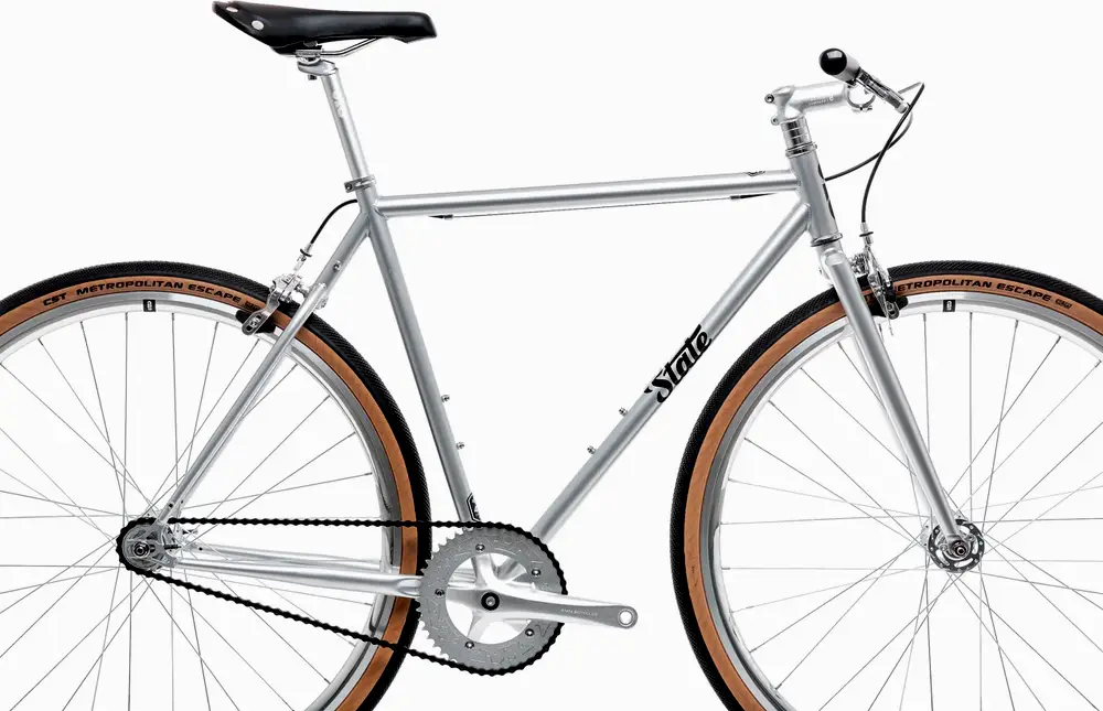 2024 State Bicycle Co. 4130 Satin Silver Fixed Gear / Single-Speed ...