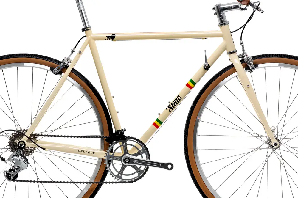 2024 State Bicycle Co. Bob Marley 4130 Road+ Rasta Stripe Tan – Specs ...