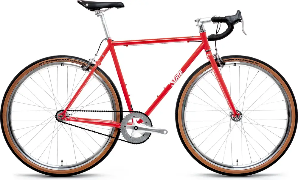 2025 State Bicycle Co. 4130 Tropical Red Fixed Gear / Single-Speed ...