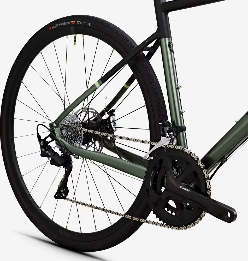 2024 Triban Gravel Bike RC520 Shimano 105 - Khaki/Two-Tone Black ...