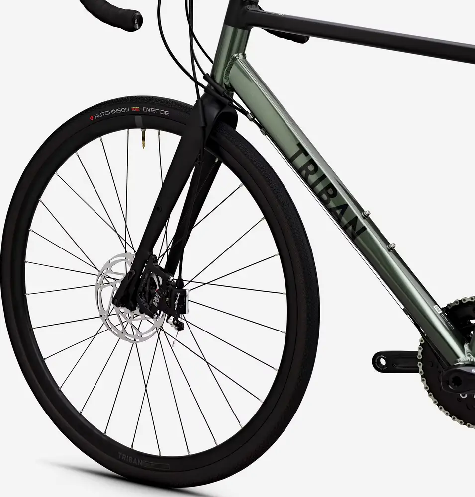 2024 Triban Gravel Bike RC520 Shimano 105 - Khaki/Two-Tone Black ...